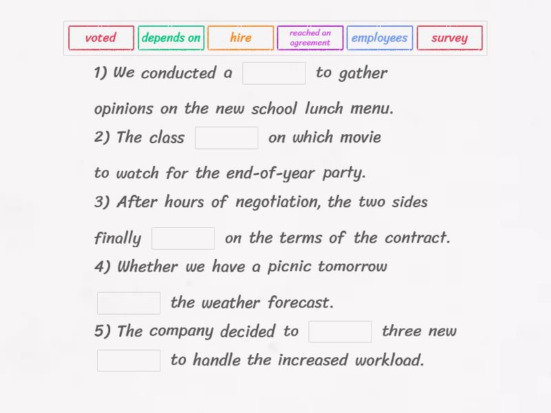 Kate (additional homework) - Complete the sentence