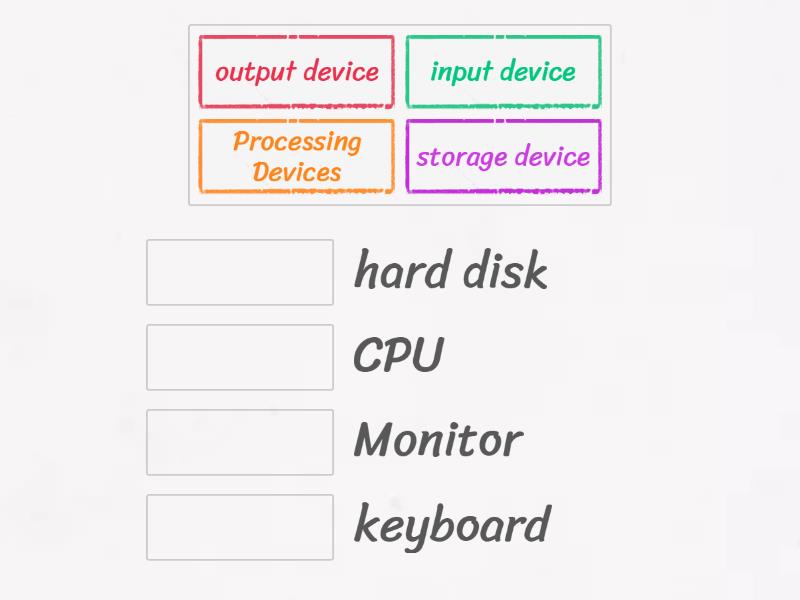 What are the computer devices? - Match up