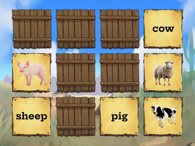 Level 2: Farm Animals - Matching pairs