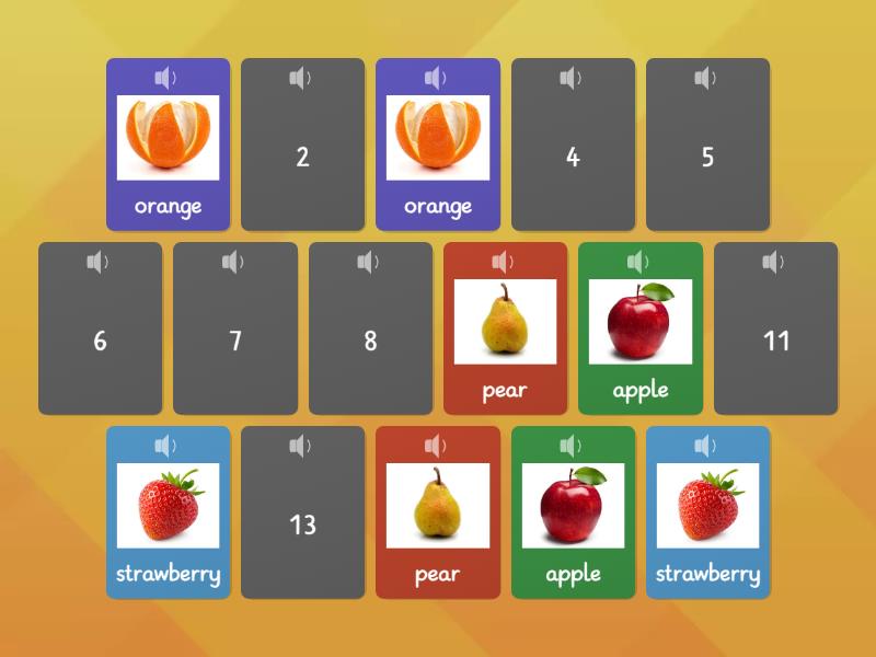 Fruits - Matching pairs