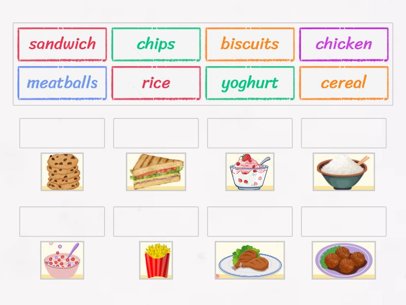 Beehive 2. Unit 2. Lesson 1 (food) - Match up