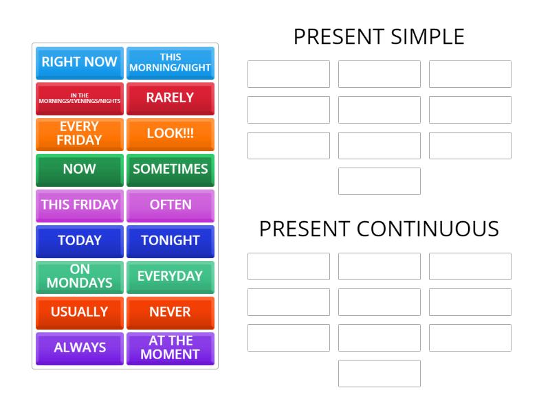 Frequency adverbs and time expressions - Group sort