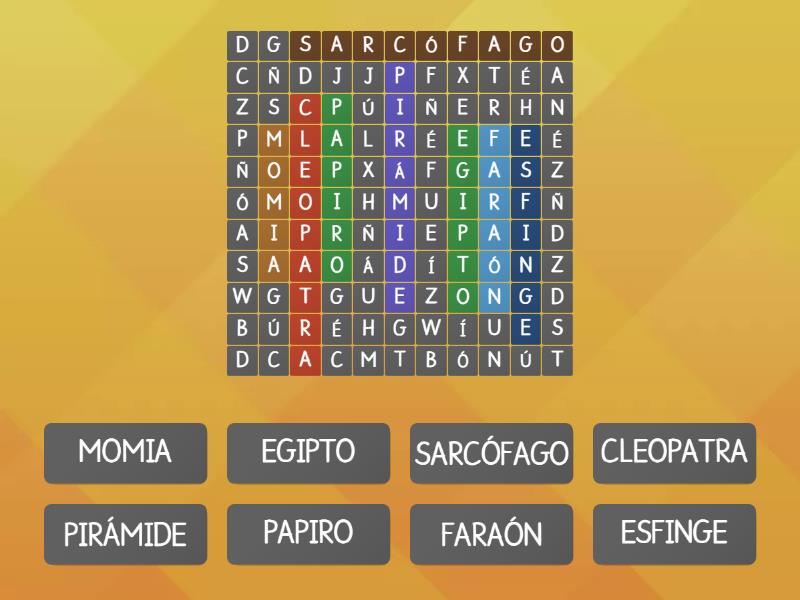 EL ANTIGUO EGIPTO - Sopa de letras