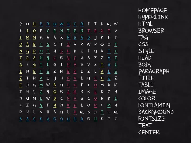 HTML/CSS - Wordsearch