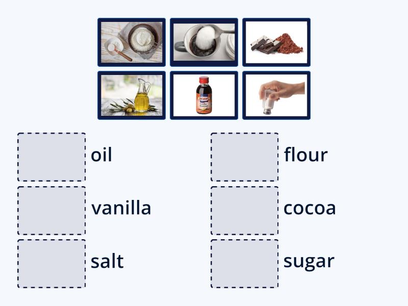 Food. Ingredients. - Match up