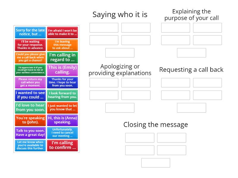 Leaving Phone Messages - Group sort
