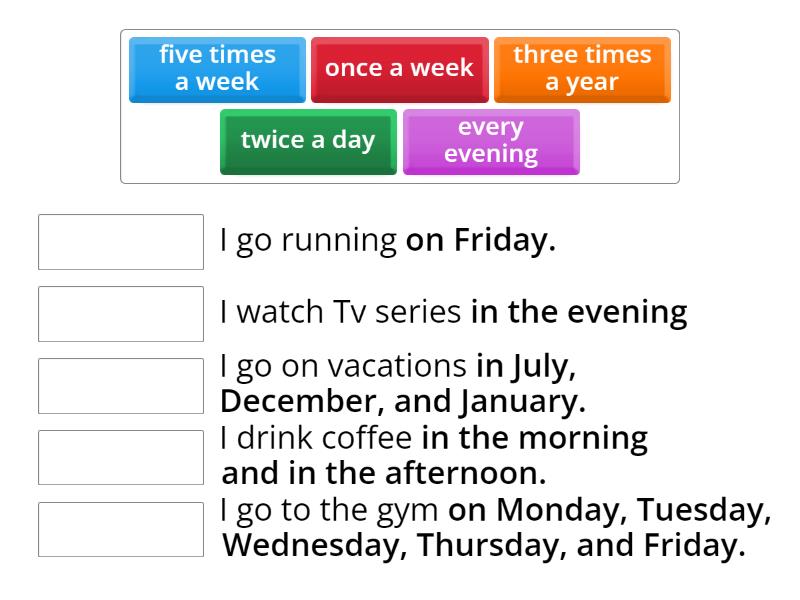 time expressions - Match up