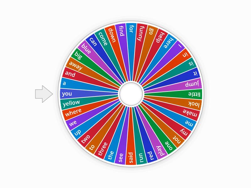 Dolch Sight Words (pre-k) - Spin the wheel