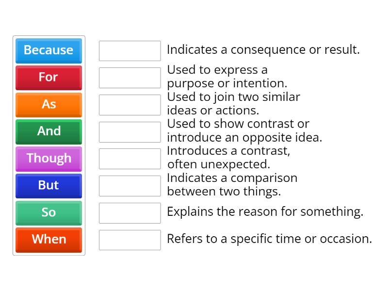 linking words - Match up