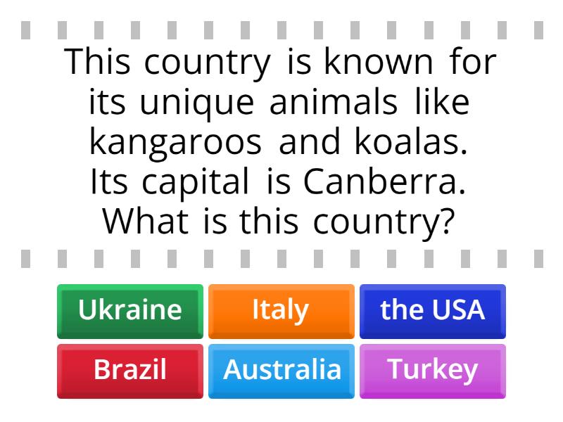 Riddles about countries - Find the match
