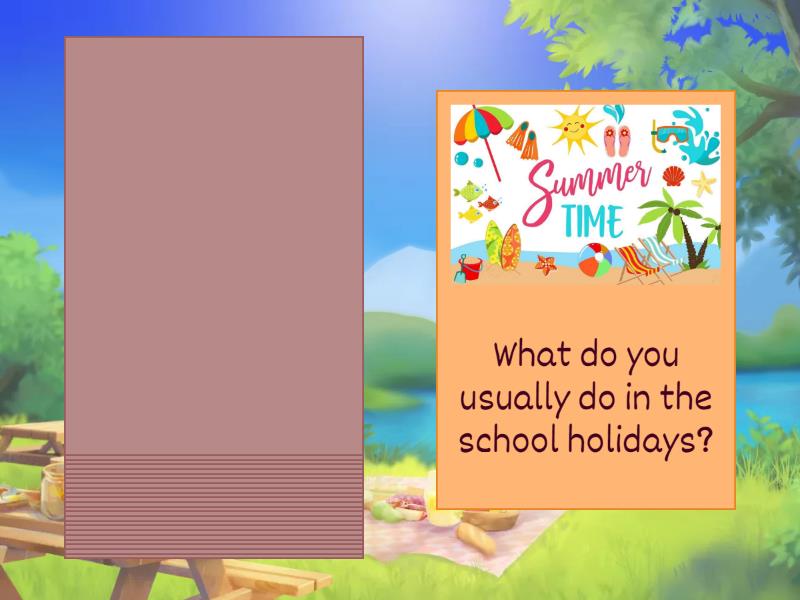 Speaking A1 Summer Holidays - Speaking cards