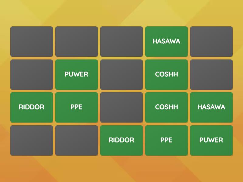 H&S Acronyms - Matching pairs