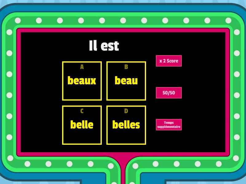 L'accord de l'adjectif qualificatif - Game show de TV
