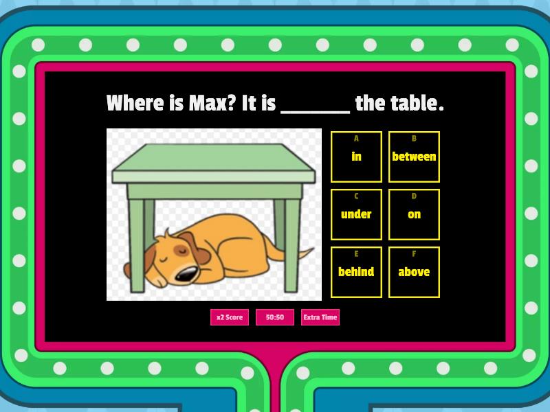 Prepositions of place QUESTIONS - Gameshow quiz