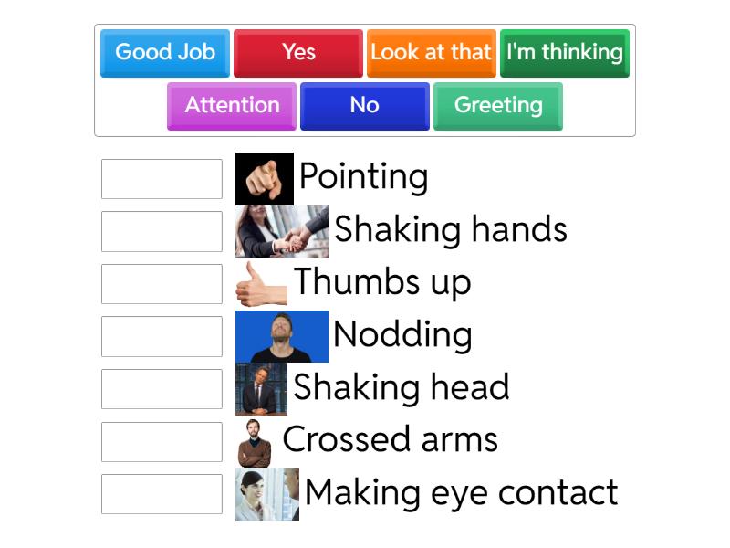 Non-verbal Communication Gestures - Match up