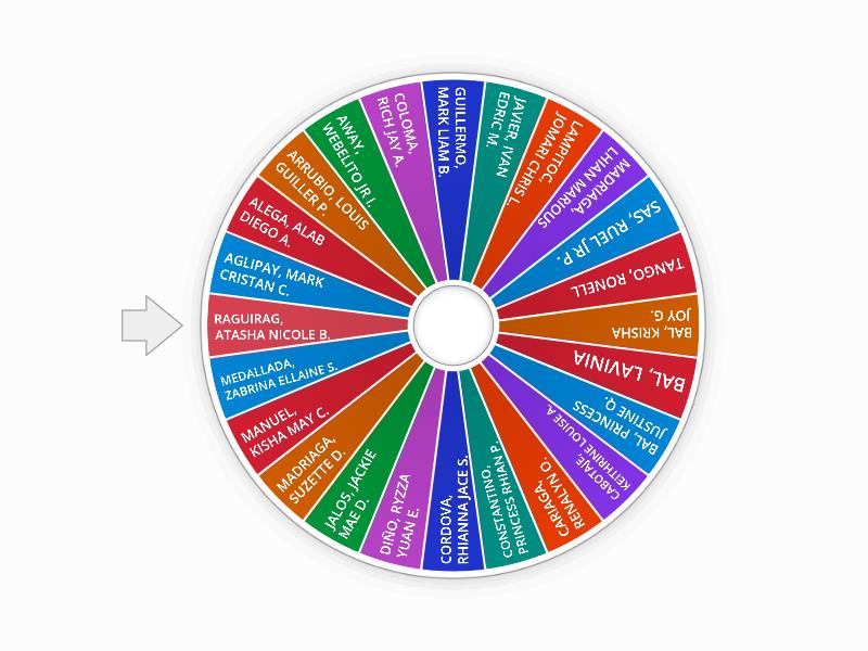 NAMES - Spin the wheel