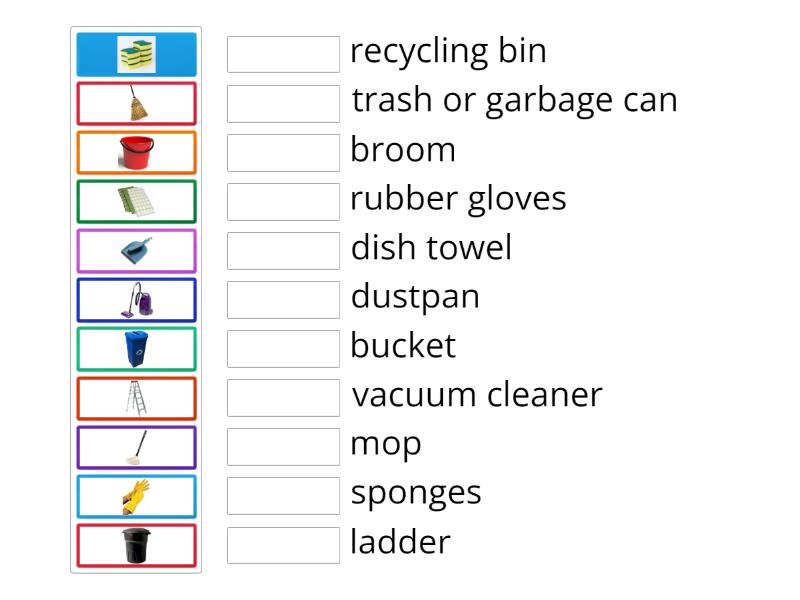 Cleaning Vocabulary Match Up
