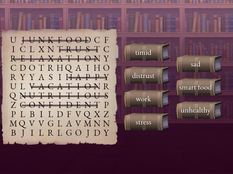 Self- Care Bingo (Antonym) - Wordsearch