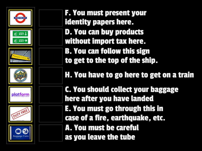 Match the signs - Match up