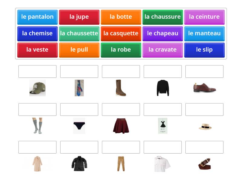 Les vêtements - Match up