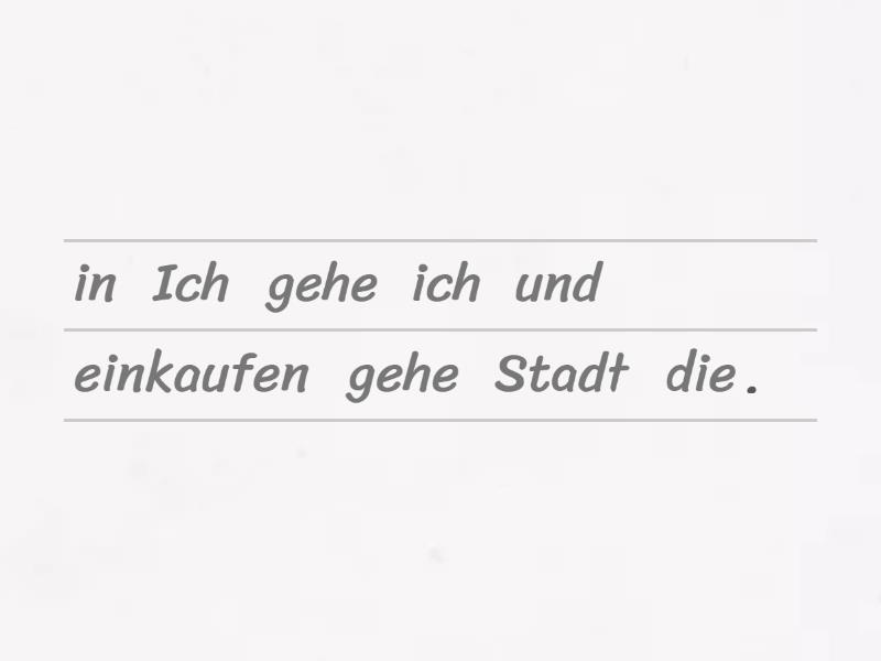 Word Order 2: No Word Order Change after: und, denn, sondern, aber ...
