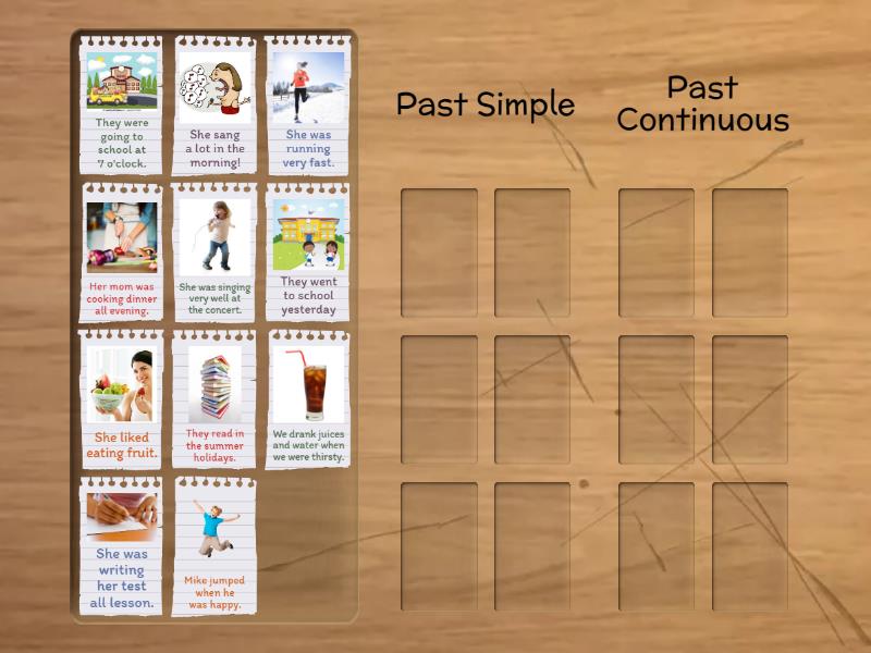 Past Simple - Past Continuous - Group sort