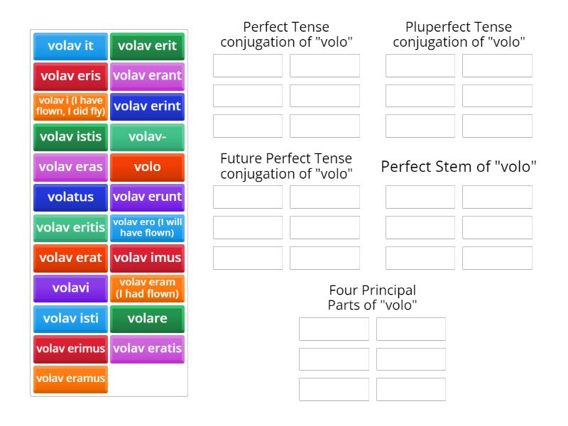 Verb Conjugation Perfect System - Group sort