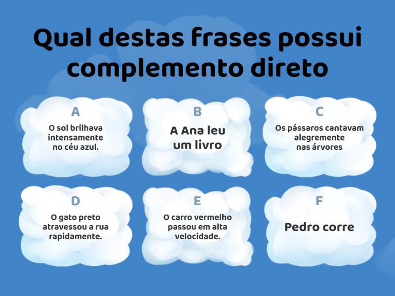 complemento direto - Quiz