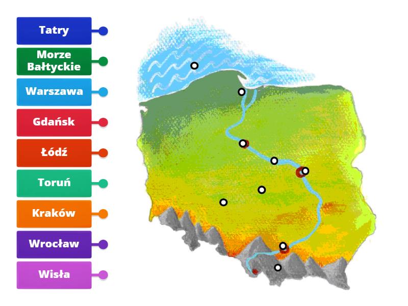 Mapa Polski - Imagem com legenda