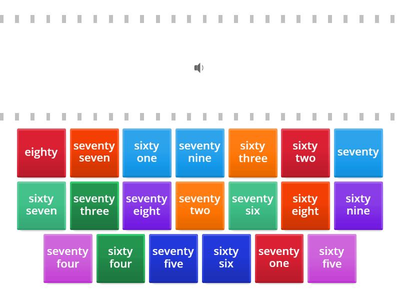 Numbers 61 to 80 (2) - Find the match