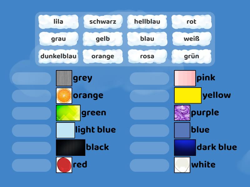 EASIER German colours to English - Match up