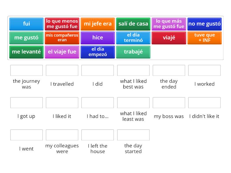 Past tense verbs to talk about work experience - Match up