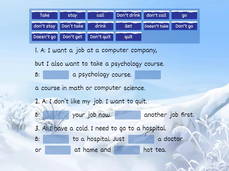 Present Simple - Cloze page 109 - Completar la frase