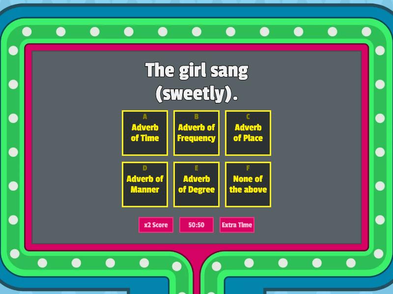 Types of Adverb - Gameshow quiz