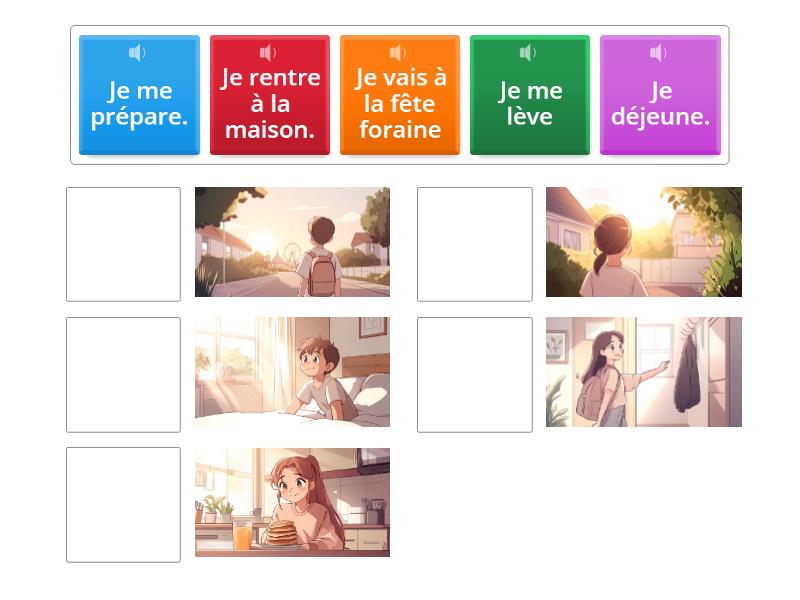 FR_Daily routine phrases - Match up