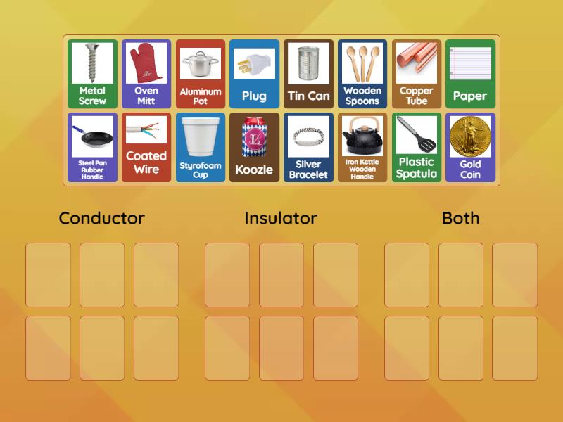 Thermal Conductors & Insulators - (5th Grade Science) - Group sort