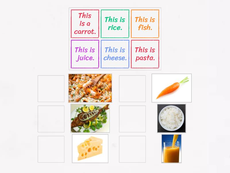GRADE 1 OIC - Week 11 - Food and Drink - Match up