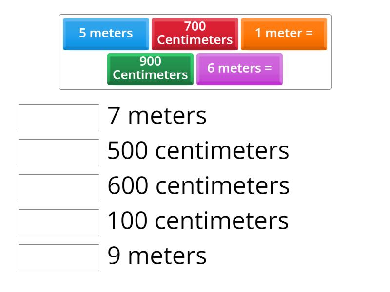 Conversions (Meter and Centimeters) - Match up