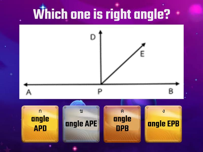 Kind of Angle (ชนิดของมุม) - แบบทดสอบ
