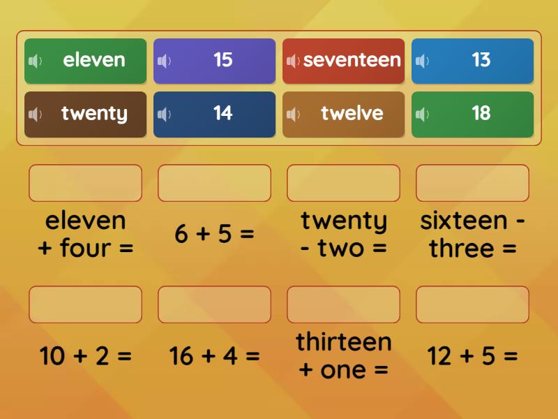 Let's play with numbers - Match up