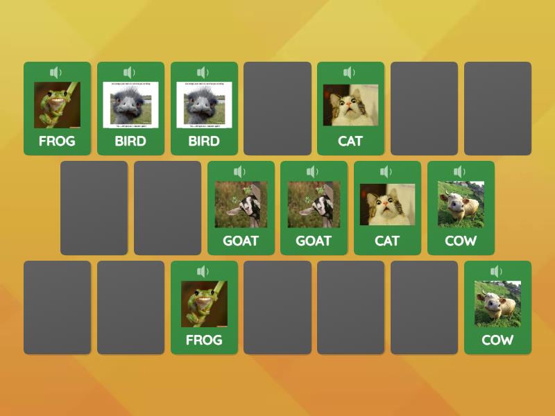 UNIT 5 FUN IN THE FARM (ANIMALS) - Matching pairs