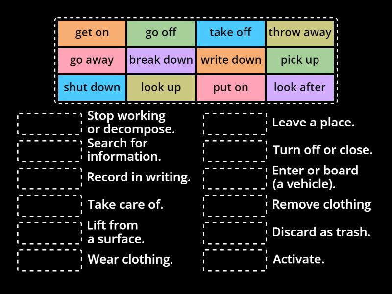 Phrasal verbs (B1) - Match up