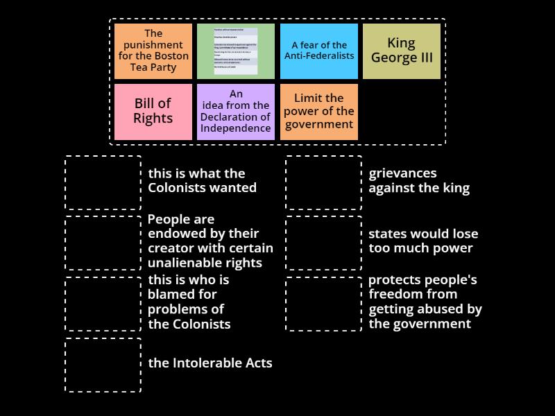 Unit 3 Pre-Test Review - Match up