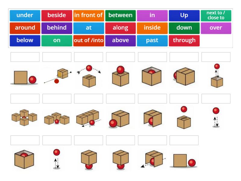 PREPOSITIONS OF PLACE AND MOVEMENT - Match up