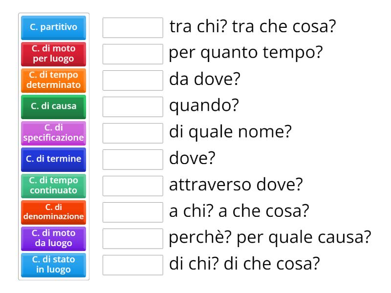 I complementi indiretti - Match up