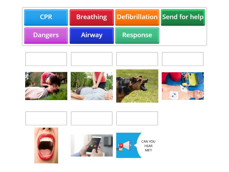 DRSABCD - Match the correct step with each image - Match up