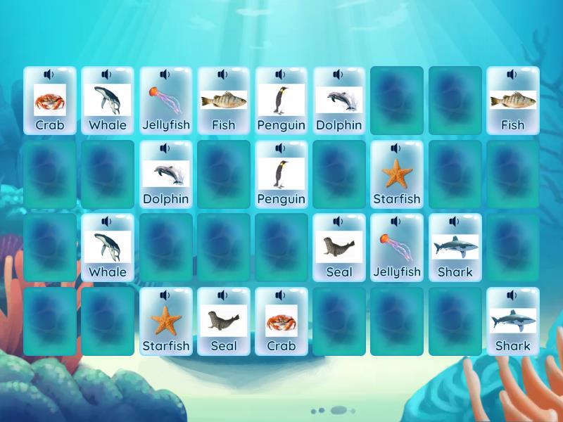 Sea animals - Matching pairs