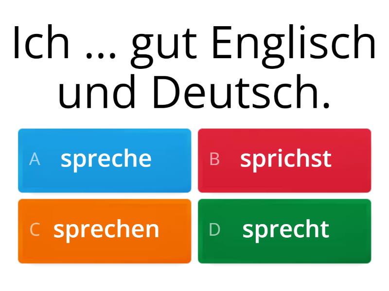 Verb "sprechen" - Quiz