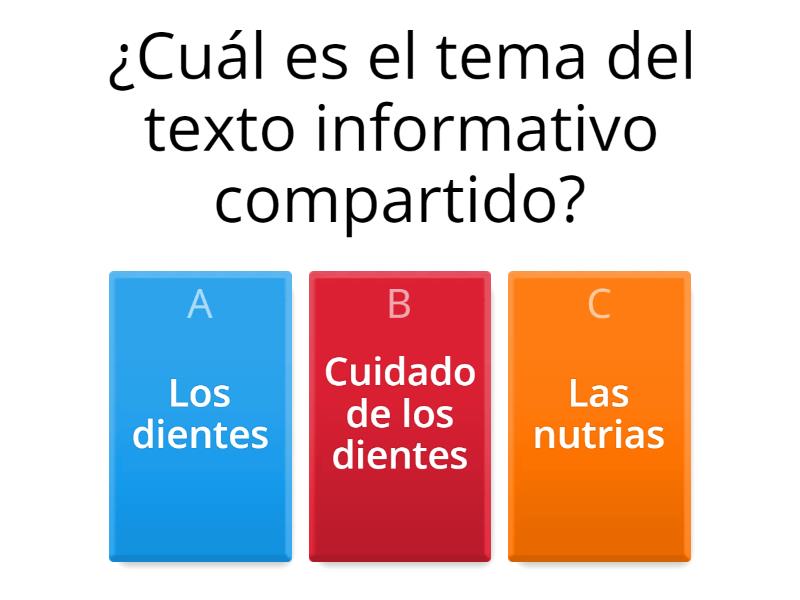 Cuestionario de texto informativo - Questionário