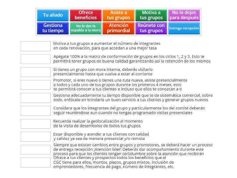 Reglas de oro - Match up
